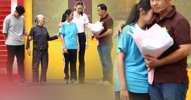 MC Quyền Linh bật khóc khi nhận được bó hoa của bé gái mồ côi làm tặng cha mình