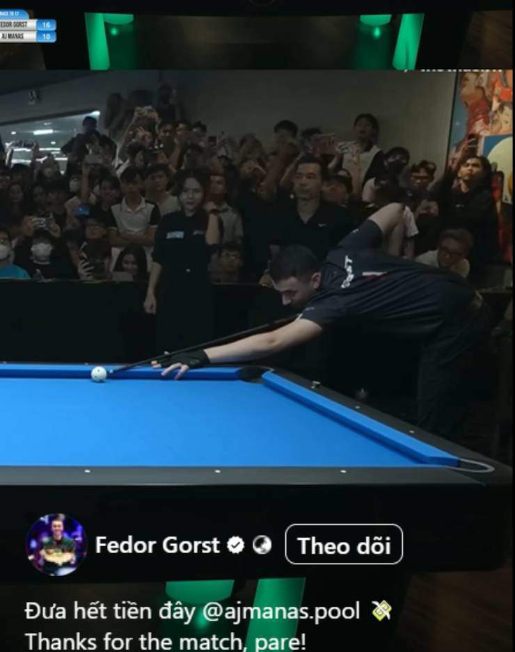 Số 1 bi-a pool 9 bi thế giới Fedor Gorst ngạo nghễ hạ Thần đồng Philippines